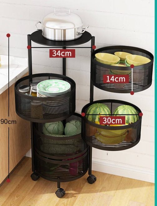 Stunning 3-Tier Rotating Kitchen Rack Available at Shopps